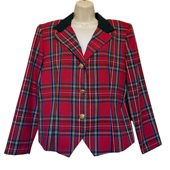 Danielle B | Jackets & Coats | Vintage Danielle B Red Plaid Blazer ...